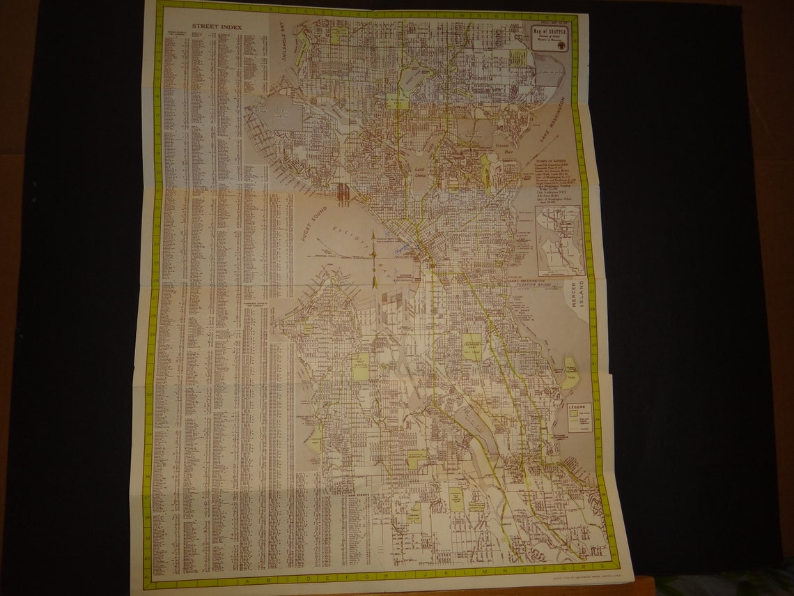 TOURIST TIPS Map SEATTLE - 1851 - Etsy