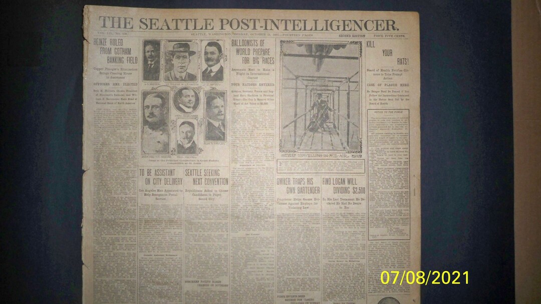 Newspaper - Seattle Post Intelligencer - BIG AERONAUTS RACE - October ...