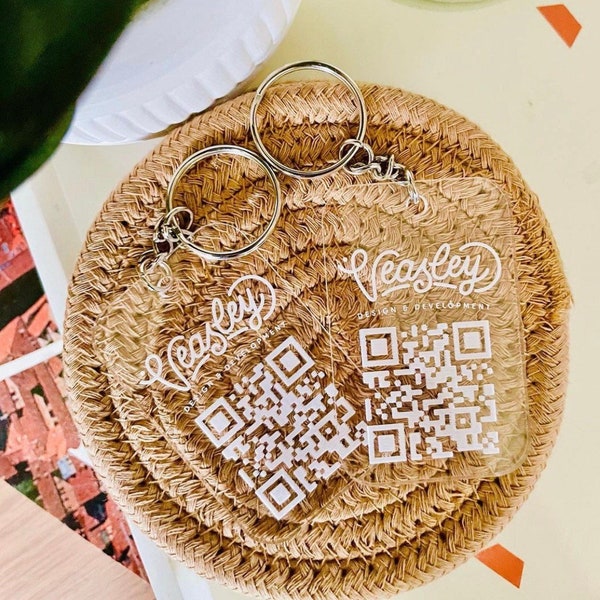 Qr Code Keychain - Etsy