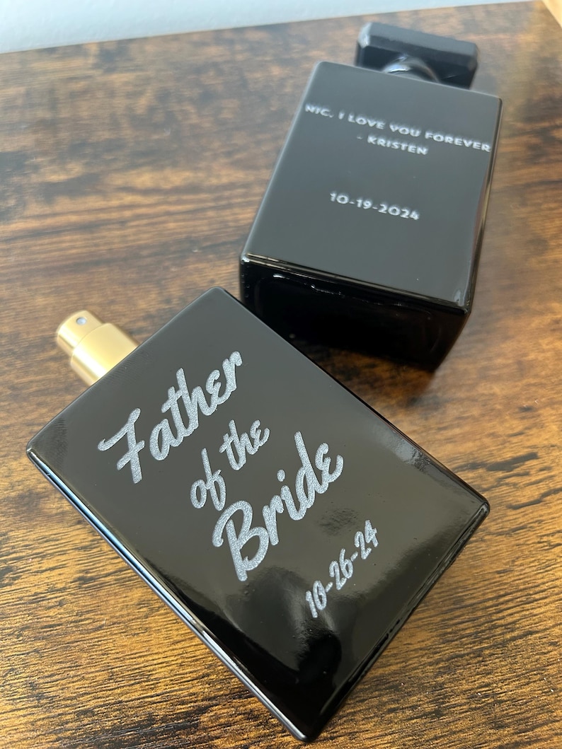BOGO Black Glass 30-100ml Perfume or Cologne Bottle With Engraving ...
