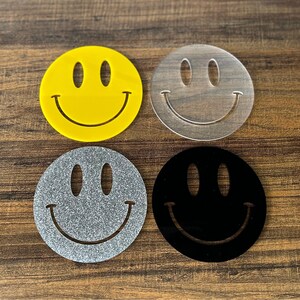 Colorful Smiley Face Style Acrylic Coasters for Home, Table Setting ...