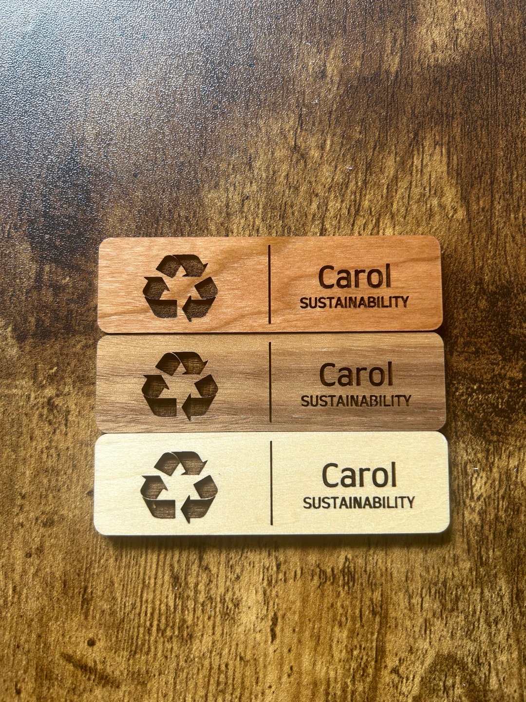 Wooden Sustainable Name Tag for Employees (bulk Available) - Etsy