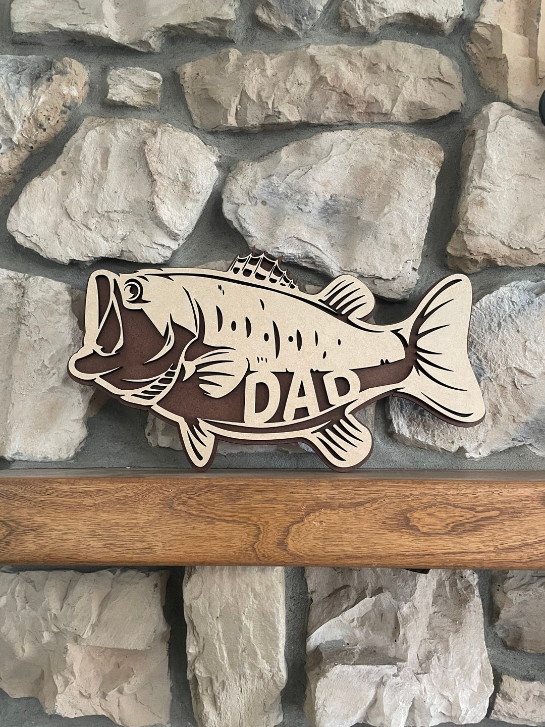 Bass Fishing Sign for Dad + Grandpa, Customizable, Gifts for Him - Etsy