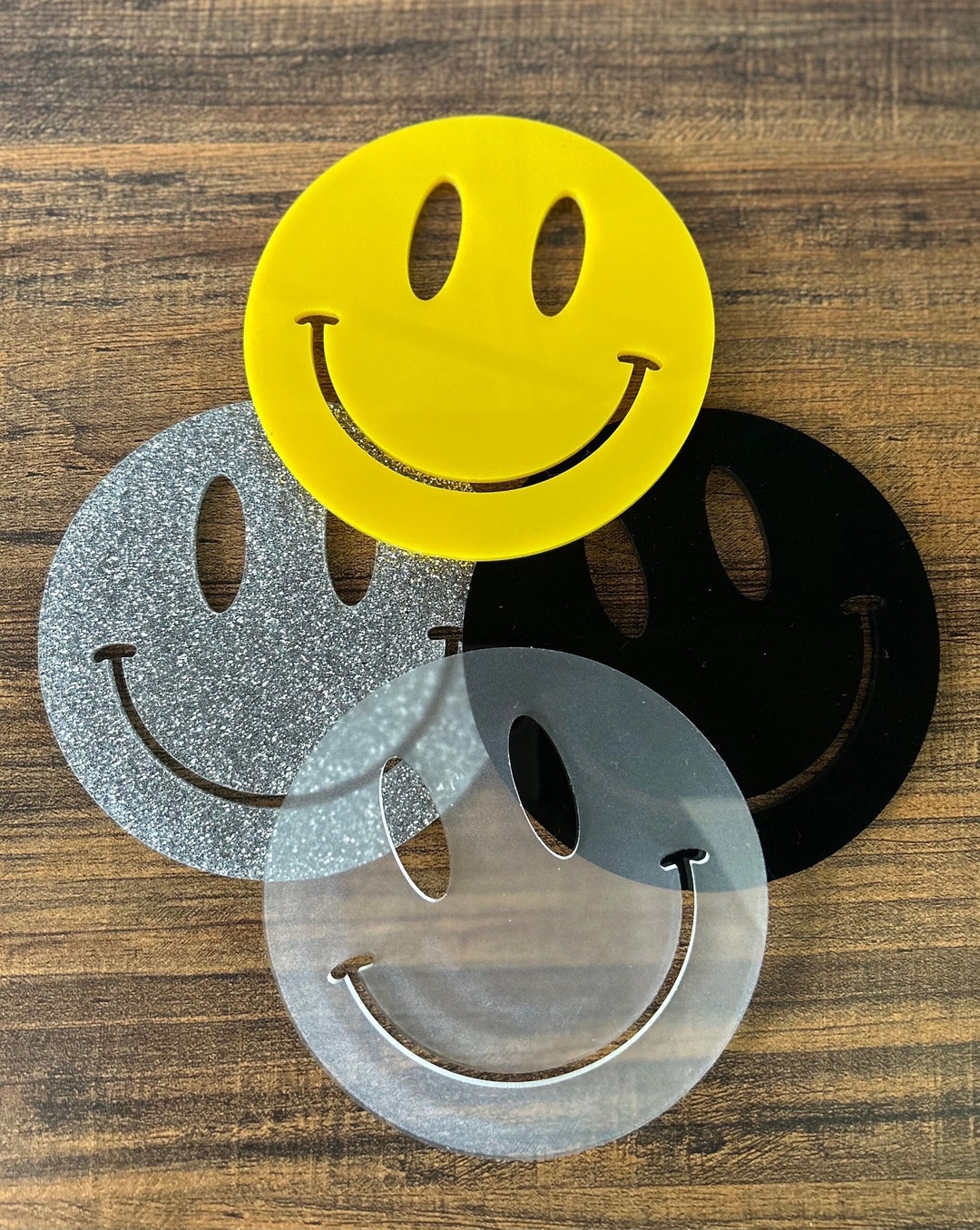 Colorful Smiley Face Style Acrylic Coasters for Home, Table Setting ...
