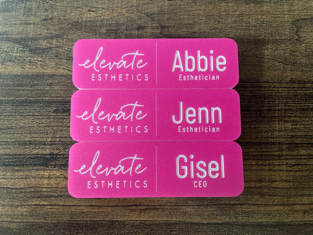 Colored Acrylic Name Tag for Employees (bulk Available) - Etsy