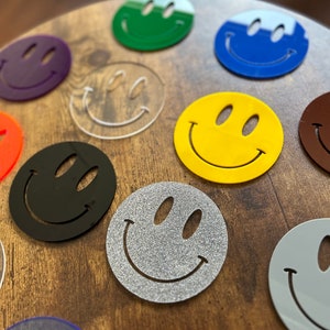 Colorful Smiley Face Style Acrylic Coasters for Home, Table Setting ...
