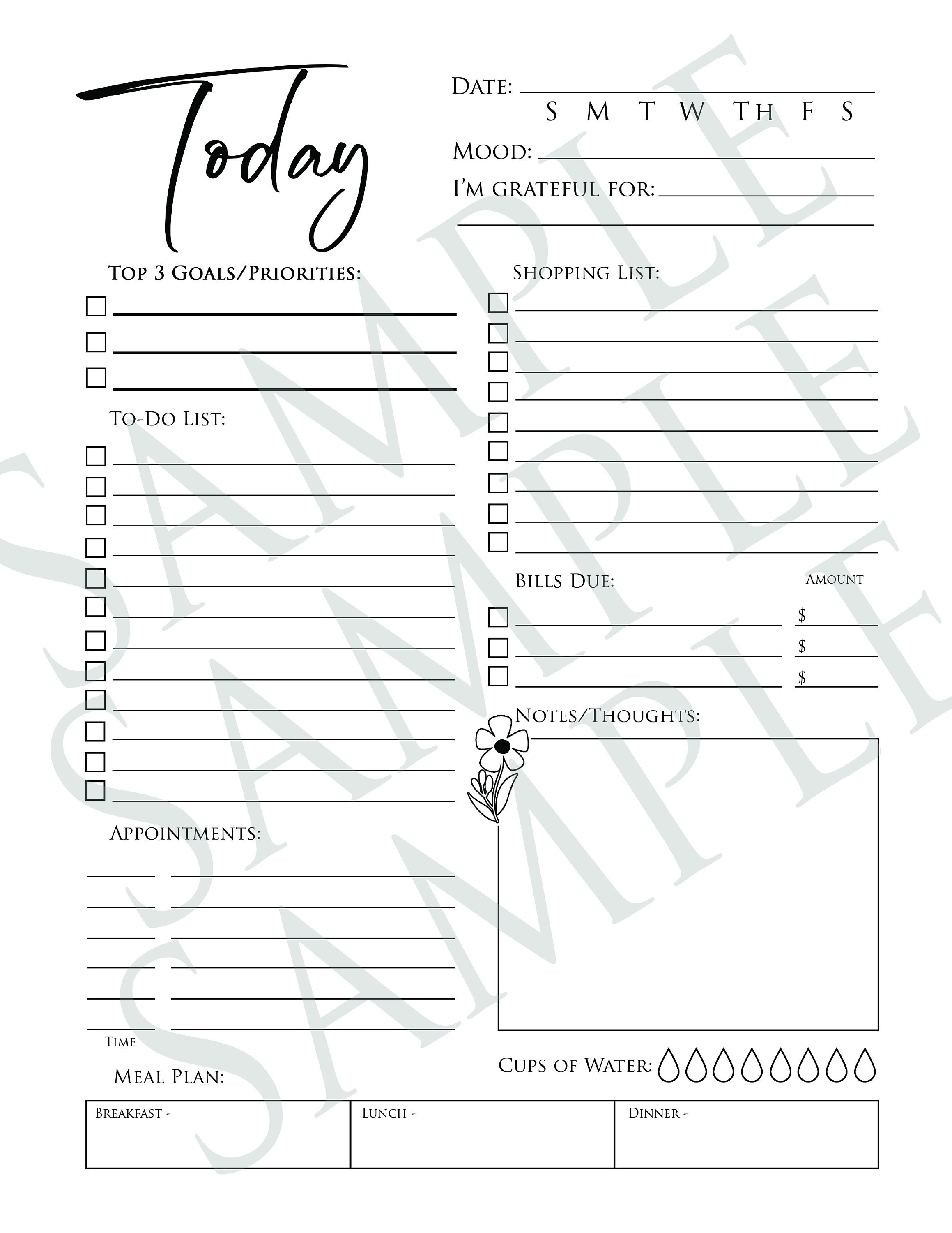 Organized Daily Life Planner Printable Bundle Includes Daily - Etsy