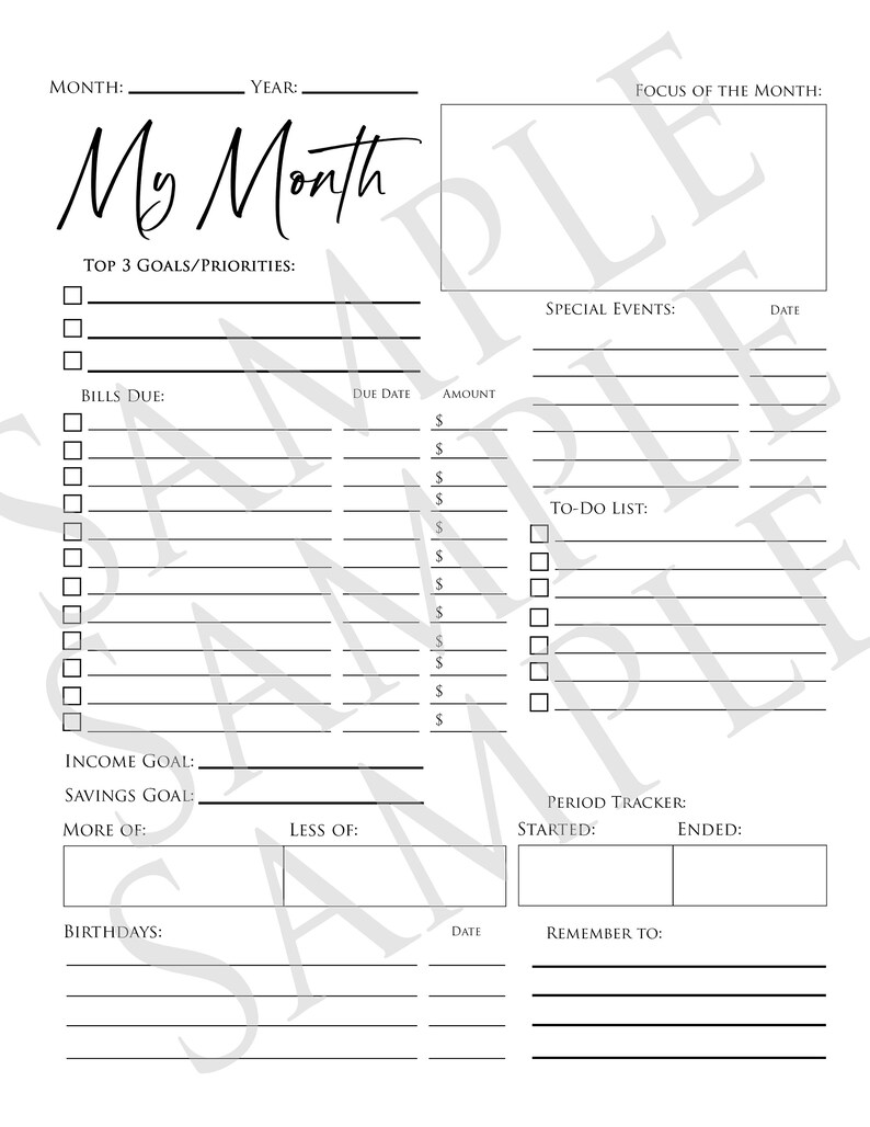 Organized Daily Life Planner Printable Bundle Includes Daily - Etsy