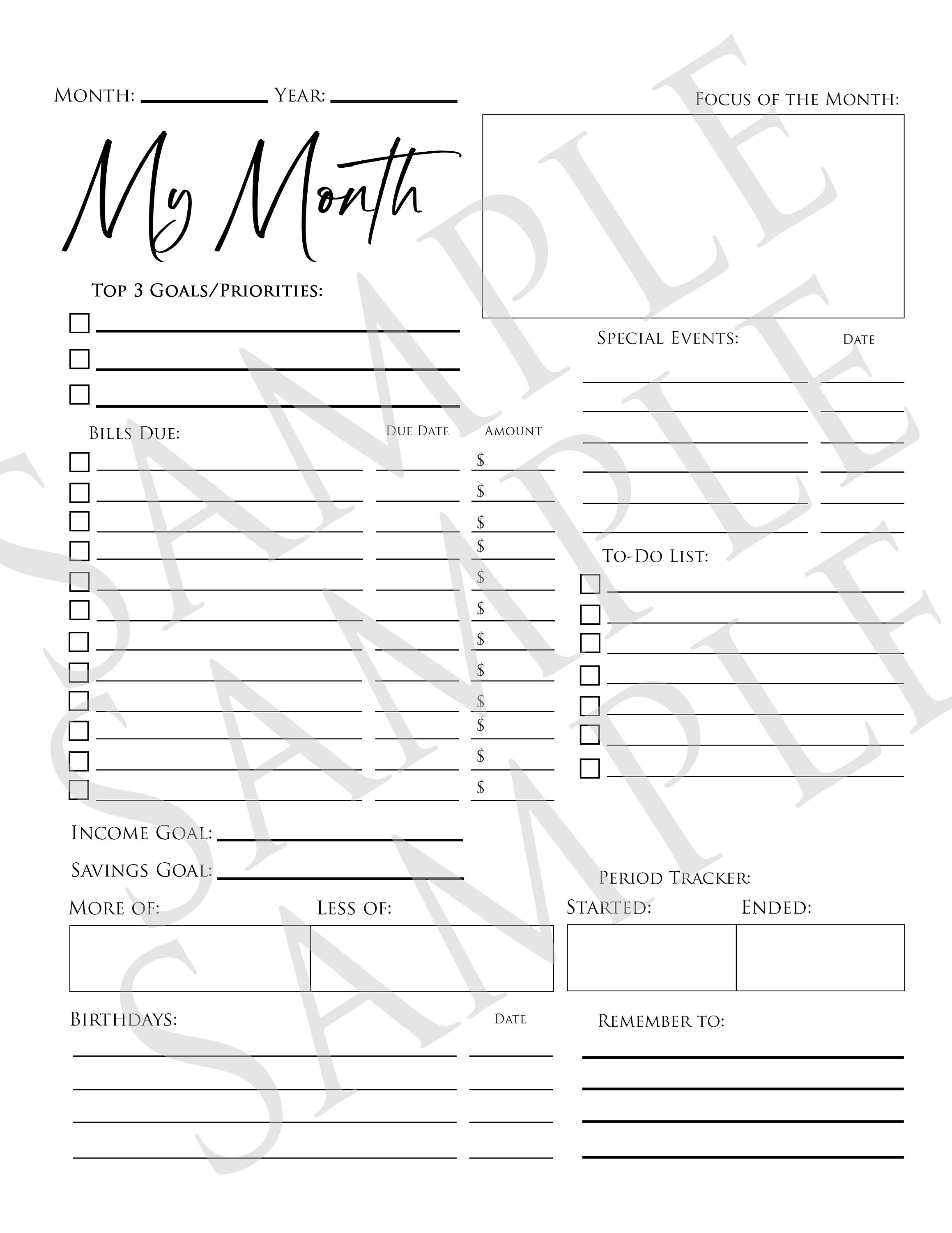 Organized Daily Life Planner Printable Bundle Includes Daily - Etsy