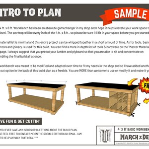 4' X 8' Basic Workbench Digital Woodworking Build - Etsy