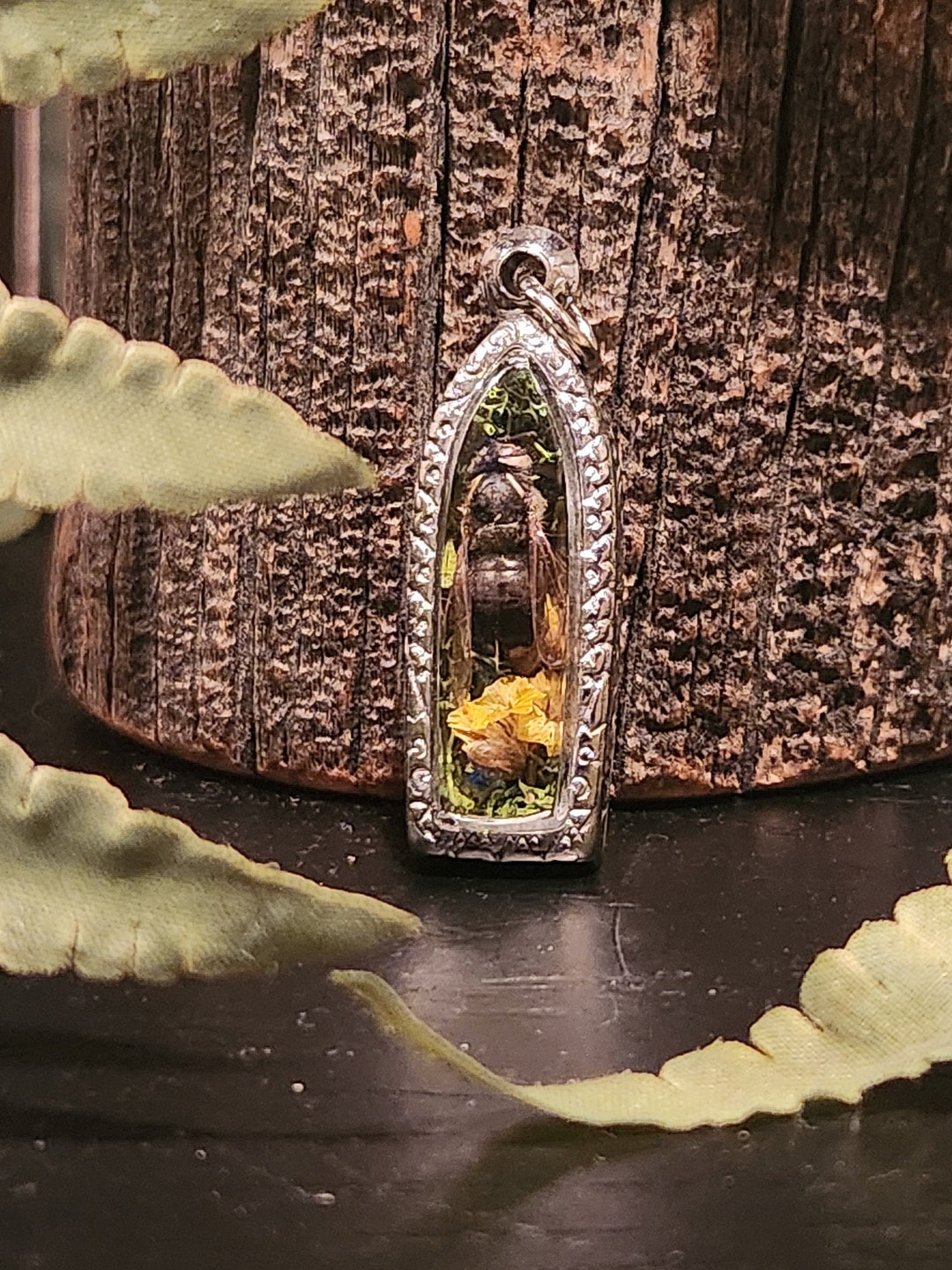 Gothic Terrarium Coffin Latern Wasp Mini Glass Necklace Pendant - Etsy