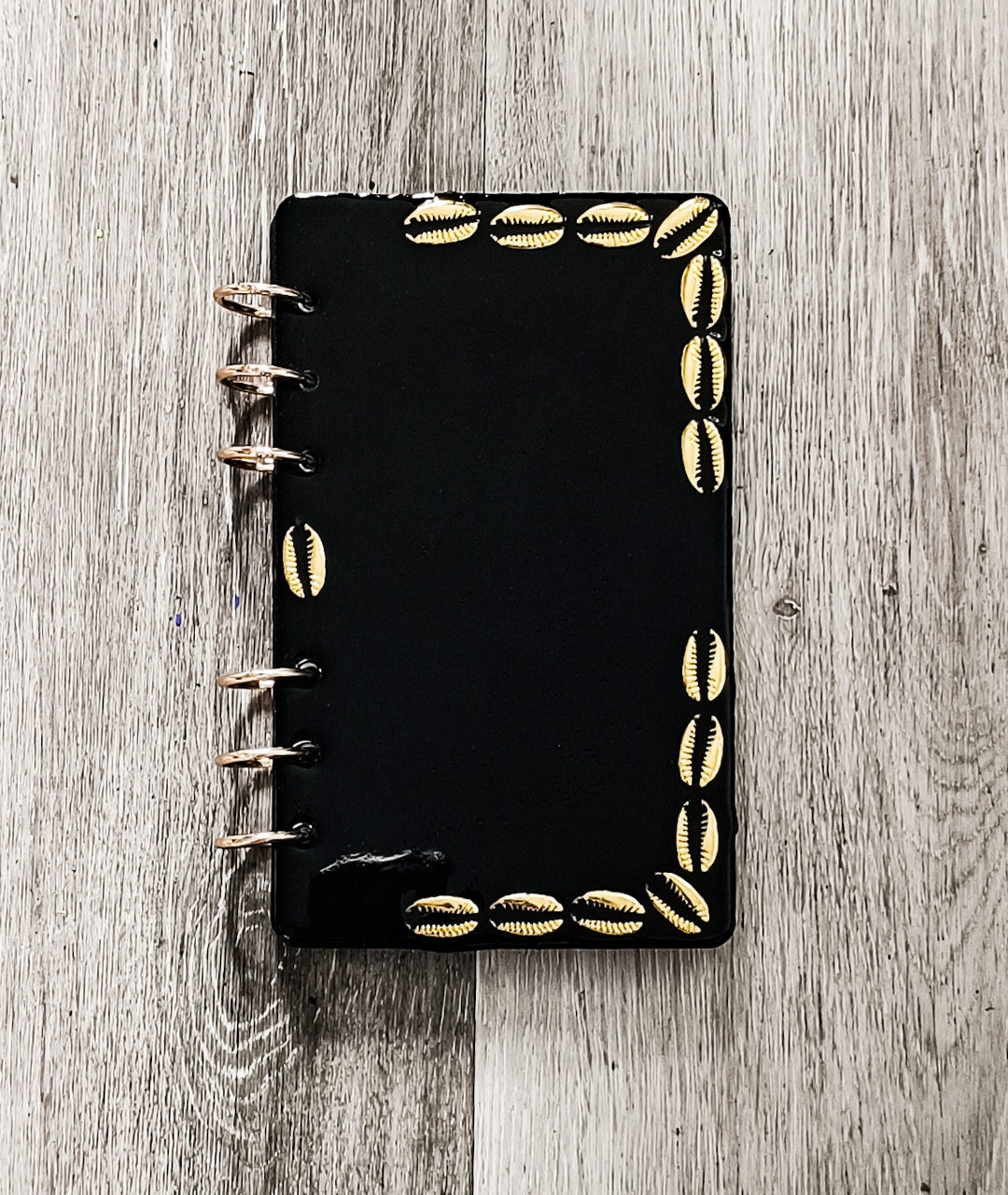 Handmade A6 Black Cowrie Shell Notebook - Etsy