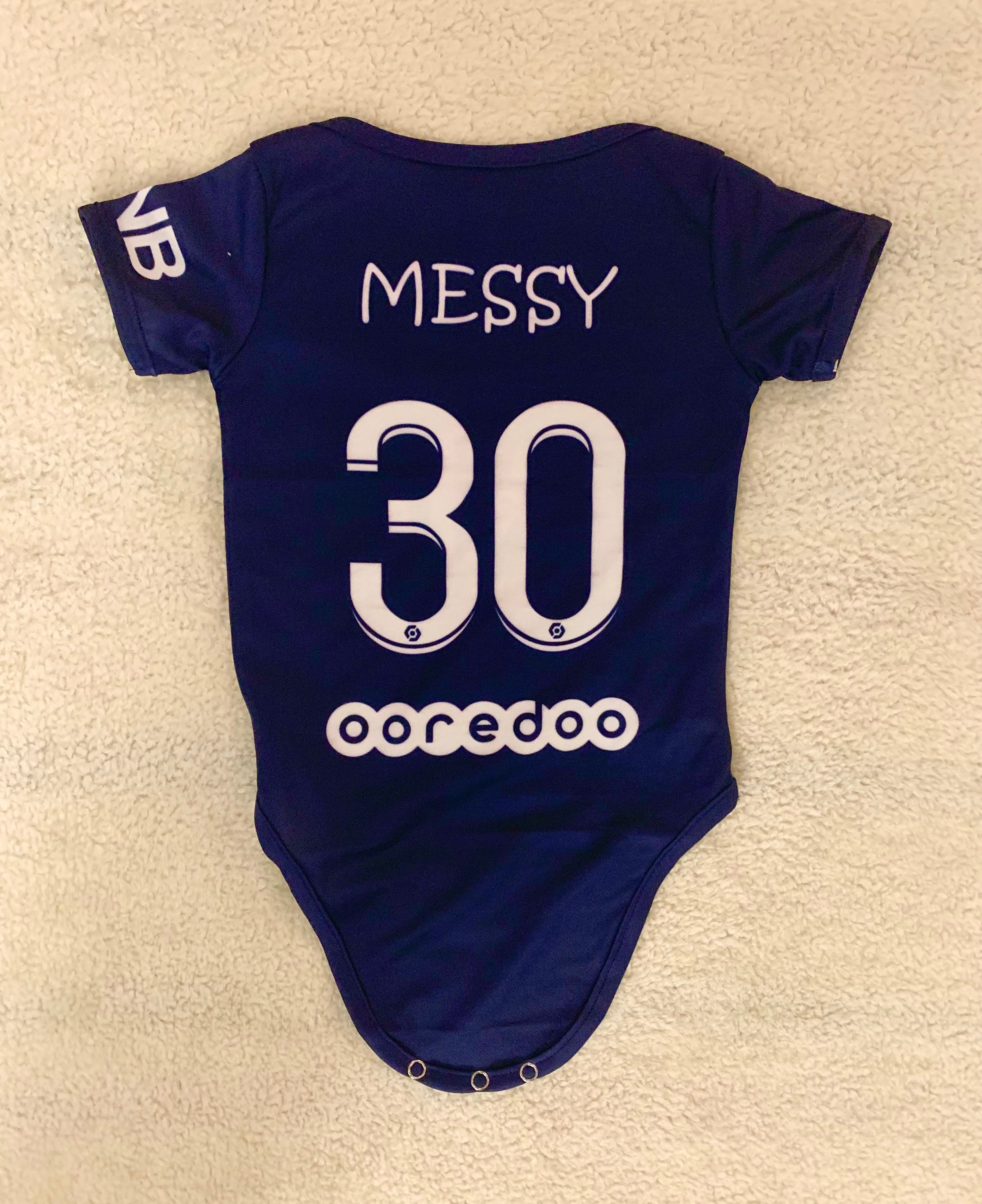 Lionel Messi “messy” Paris Saint-germain Baby Jersey Onesie 9mo. the ...