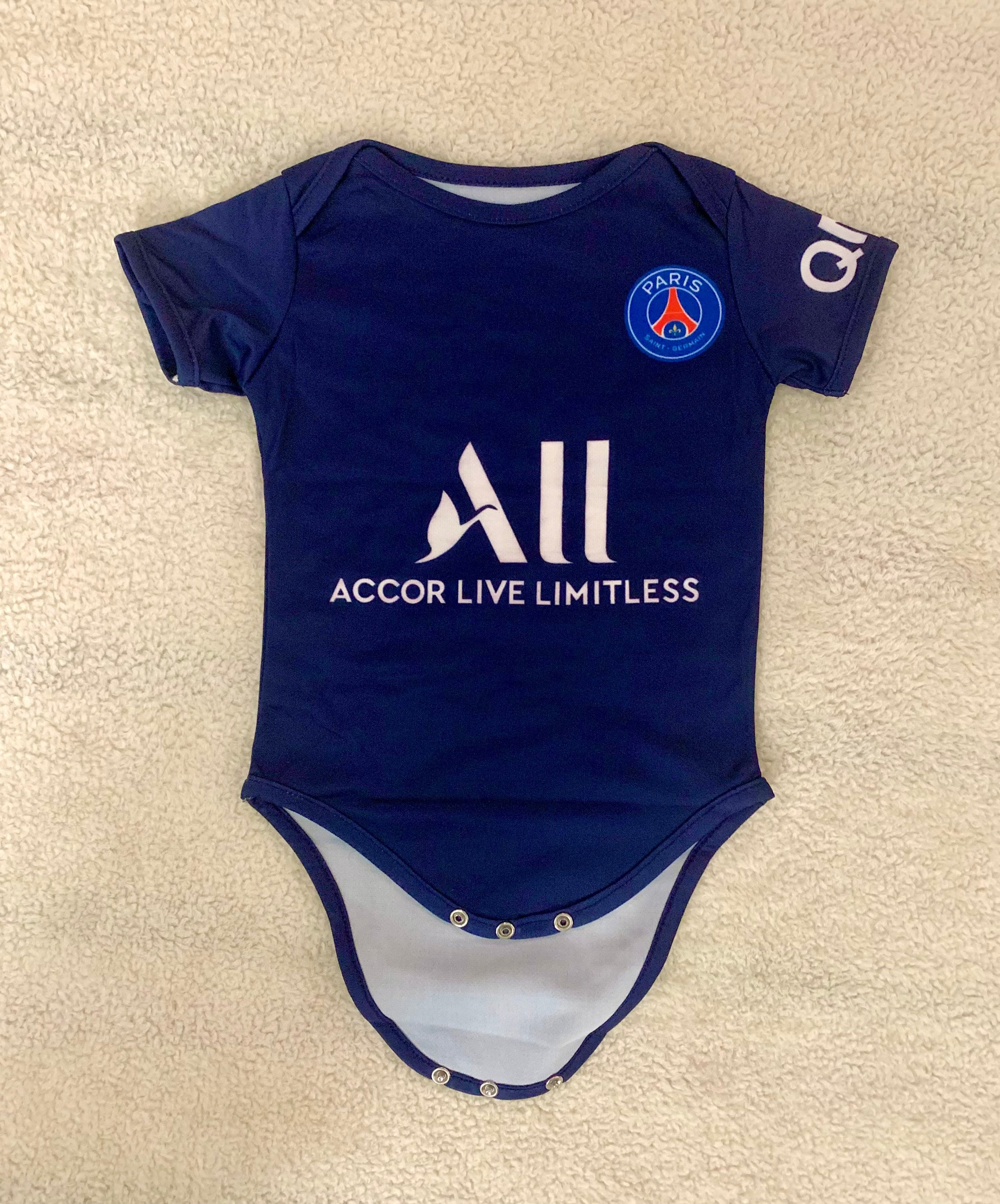 Lionel Messi “messy” Paris Saint-germain Baby Jersey Onesie 9mo. the ...