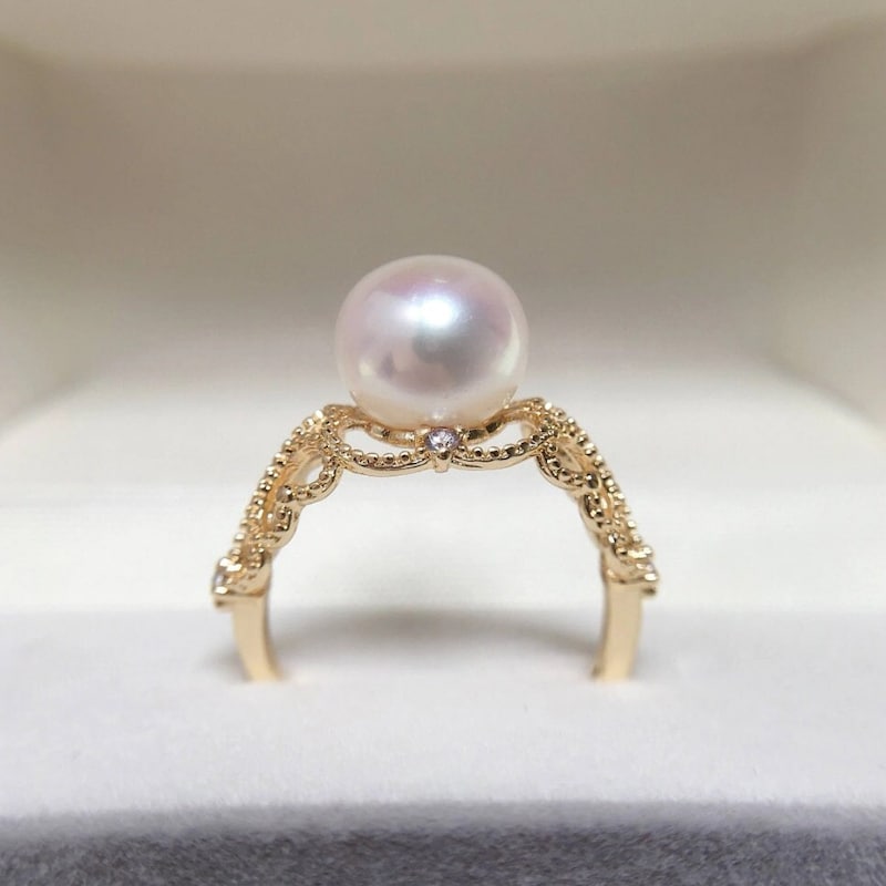 14k Pearl Ring - Etsy