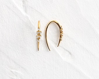 Dainty Small Amara Petal Moissanite Earring 10K Solid Gold - Etsy