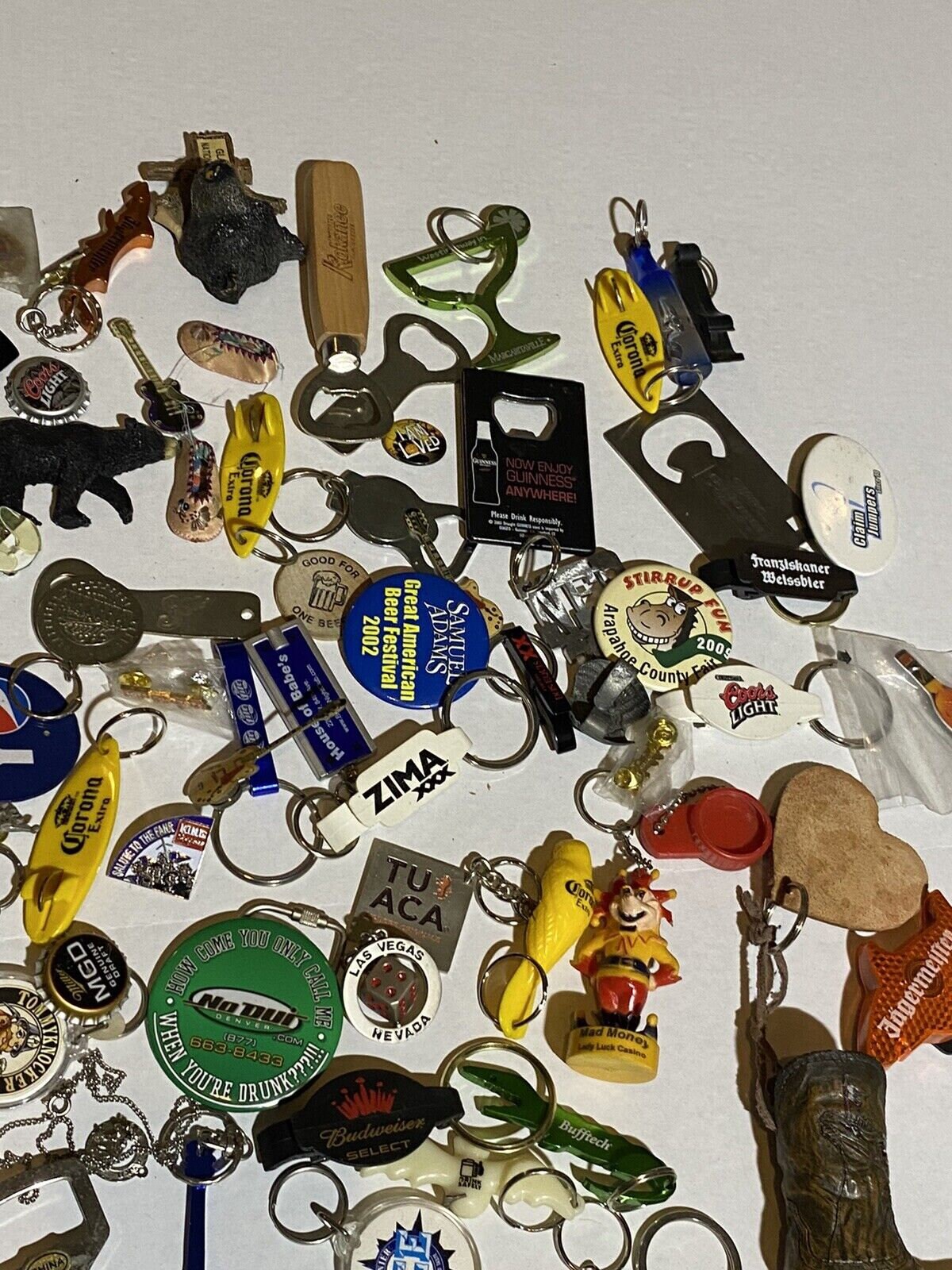 Huge Collection of Keychains, Bottle Openers, Buttons, Pins and Other ...
