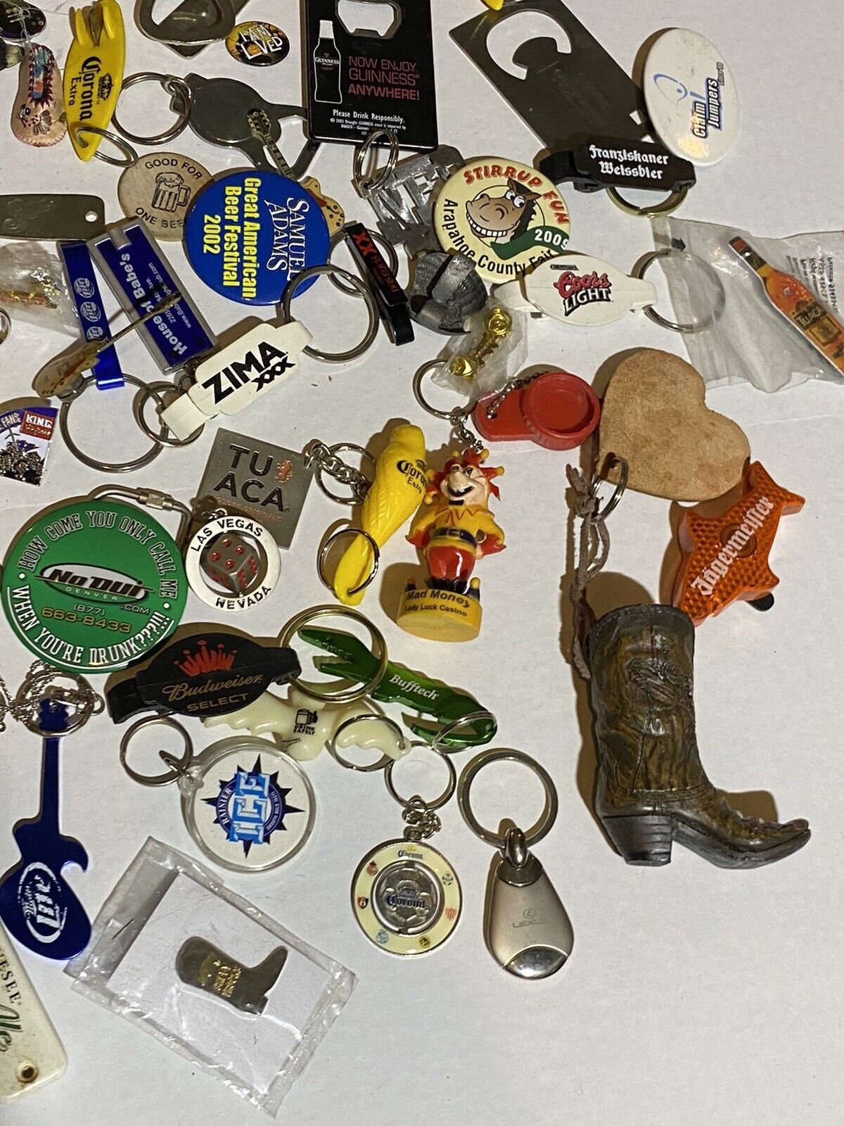 Huge Collection of Keychains, Bottle Openers, Buttons, Pins and Other ...