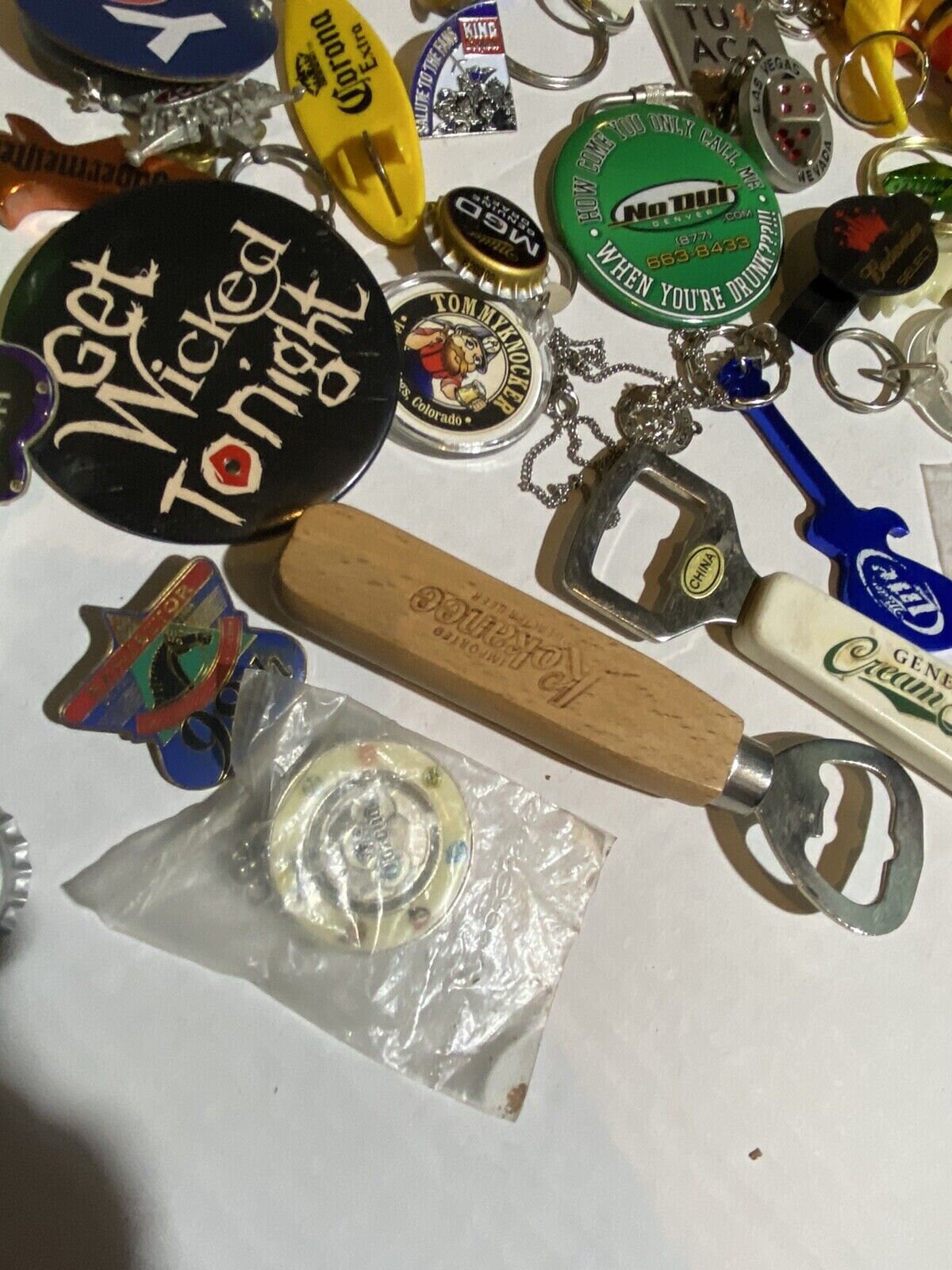 Huge Collection of Keychains, Bottle Openers, Buttons, Pins and Other ...