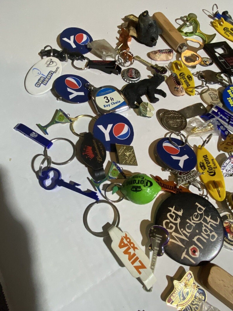 Huge Collection of Keychains, Bottle Openers, Buttons, Pins and Other ...