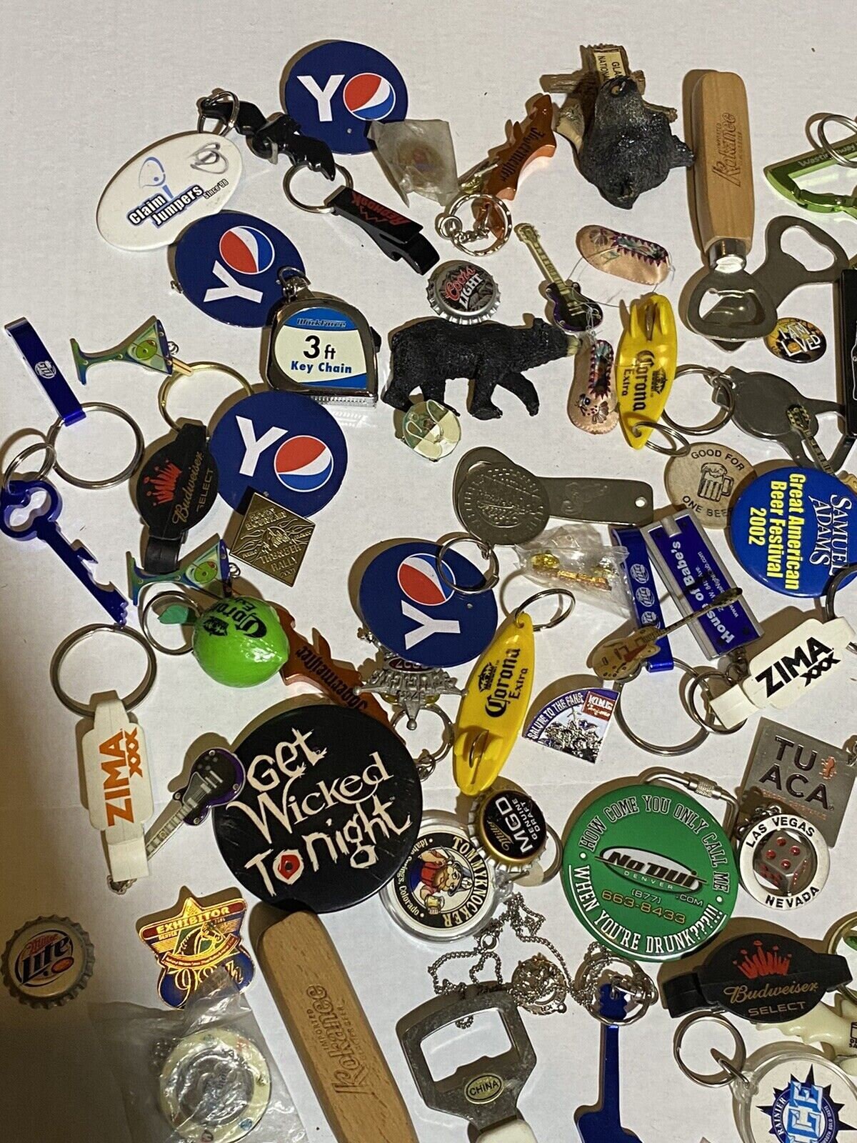 Huge Collection of Keychains, Bottle Openers, Buttons, Pins and Other ...