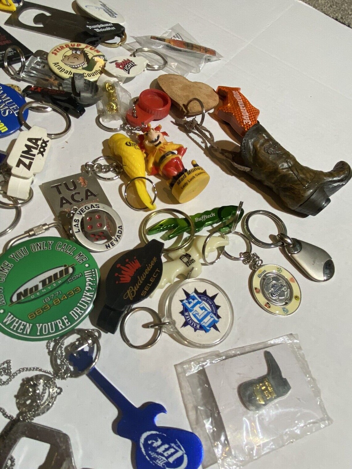 Huge Collection of Keychains, Bottle Openers, Buttons, Pins and Other ...