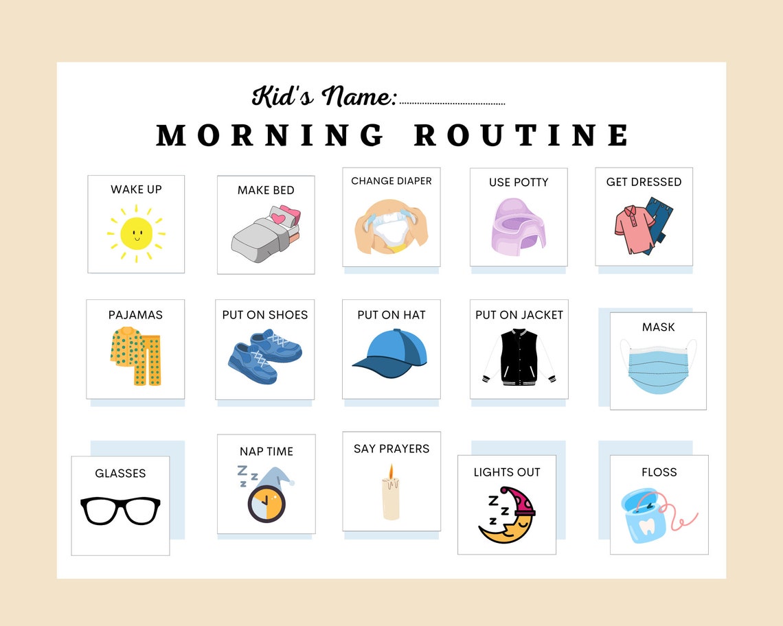 400 Editable Daily Routine Cards, Toddler Routine Chart, Daily Rhythm ...