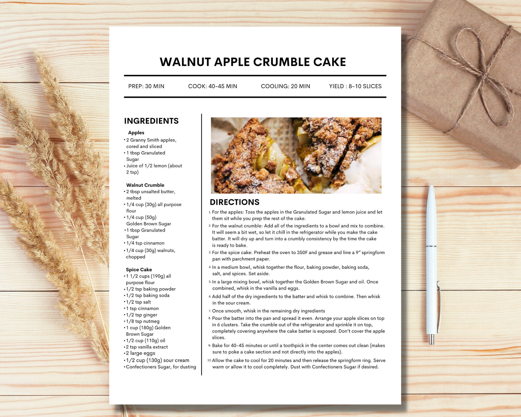 Modern Recipe Template BUNDLE, Printable Recipe Template, Recipe Card ...