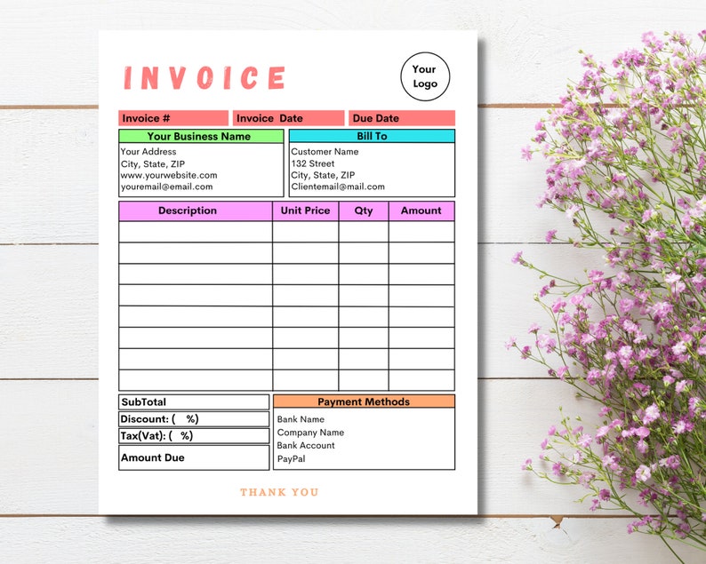 Simple Invoice Template || Editable PDF/ Word/ Googledocs/ Googlesheets ...