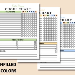 EDITABLE Chore Chart for Kids Bundle, Reward Chart, ADHD Chore Chart ...