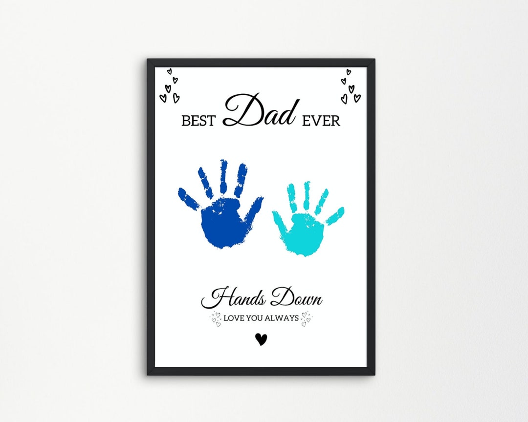 Daddy Poem Card Printable, Handprint Art Craft, Editable Poem Wall Art ...