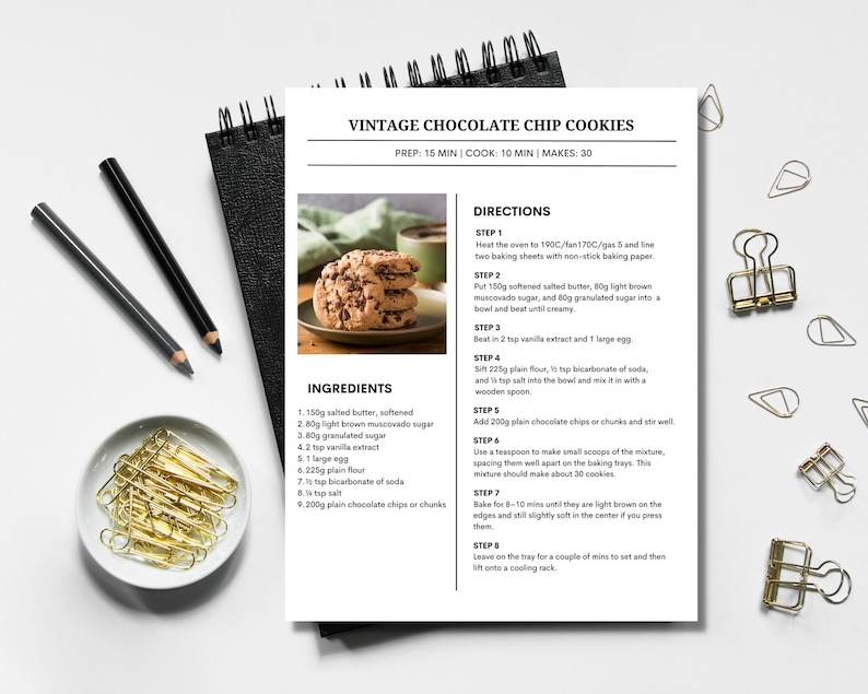 Recipe Book Template EDITABLE Recipe Sheet Template Recipe - Etsy
