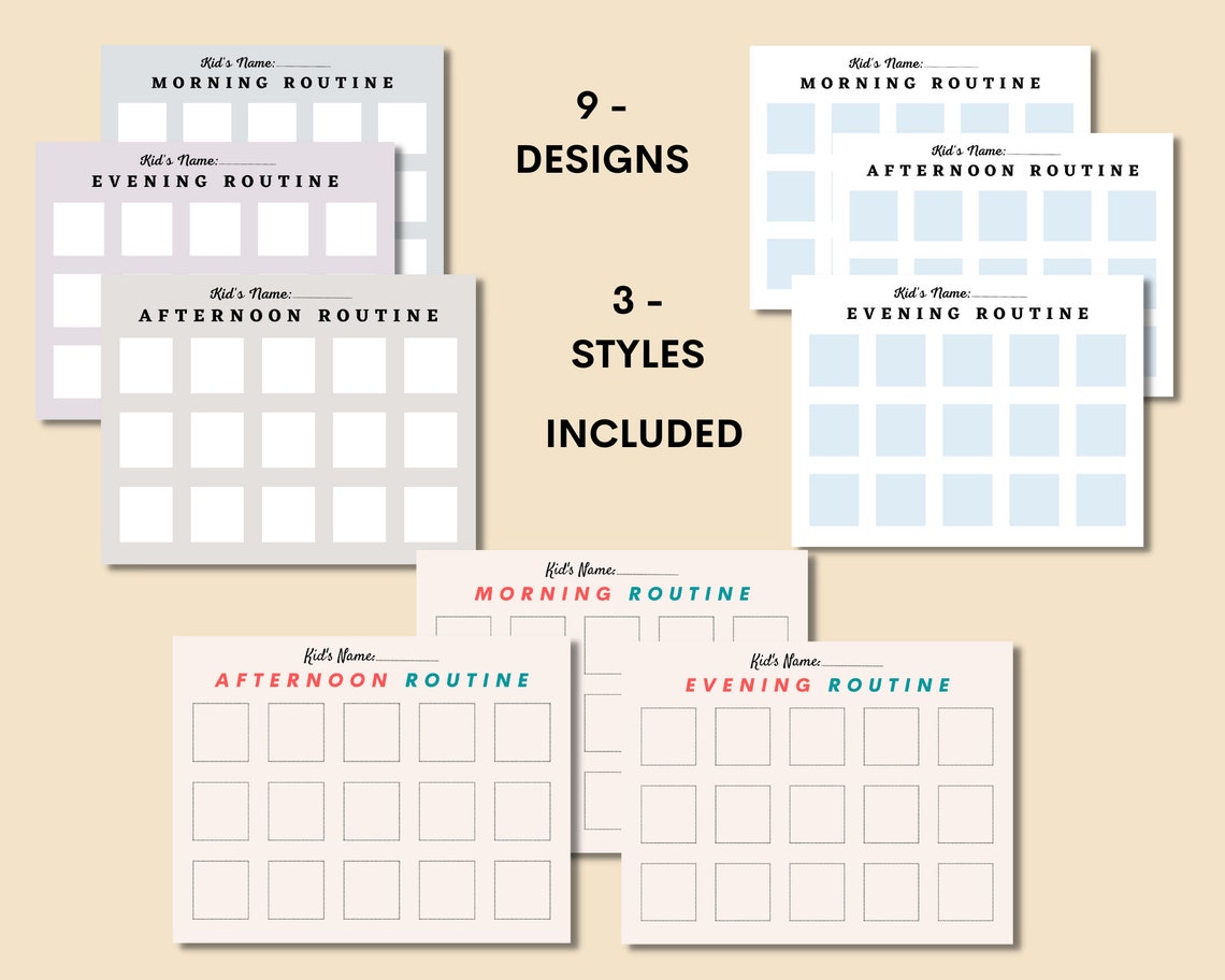 400 Editable Daily Routine Cards, Toddler Routine Chart, Daily Rhythm ...