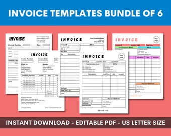 Invoice Template Editable PDF/ Word/ Googledocs/ Googlesheets Template, Customizable ...