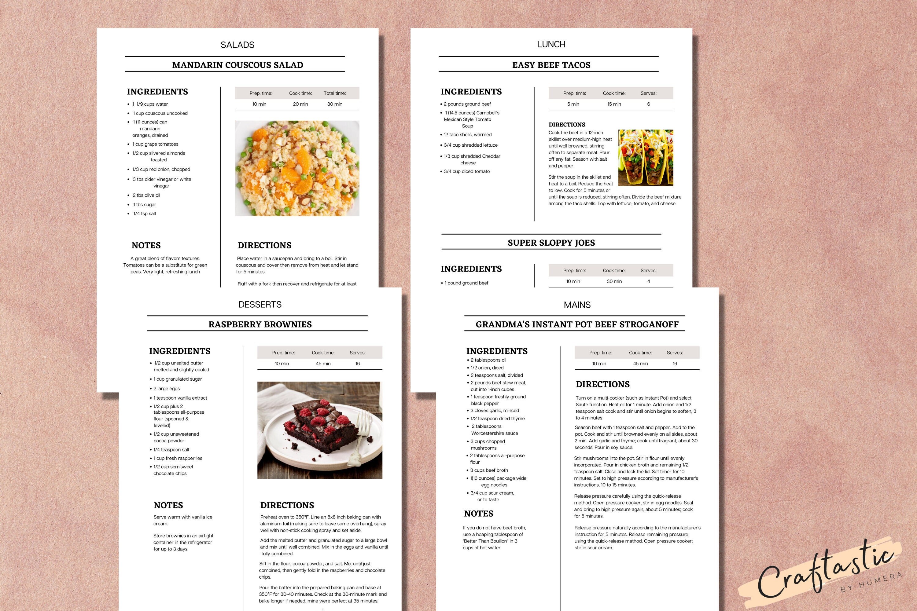 Editable Recipe Template, Cookbook Template, Recipe Book Template ...