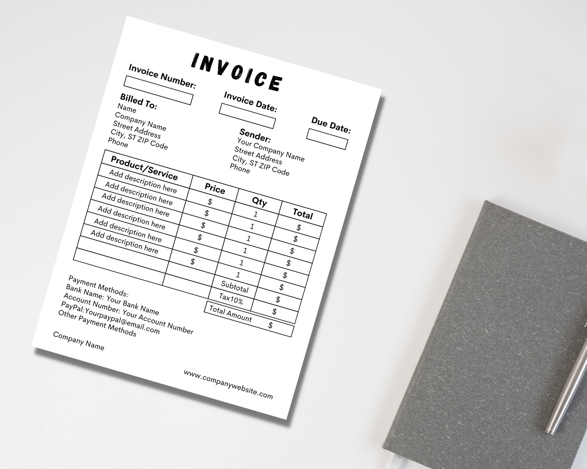 Small Business Invoice Template Invoice Template Minimalist - Etsy