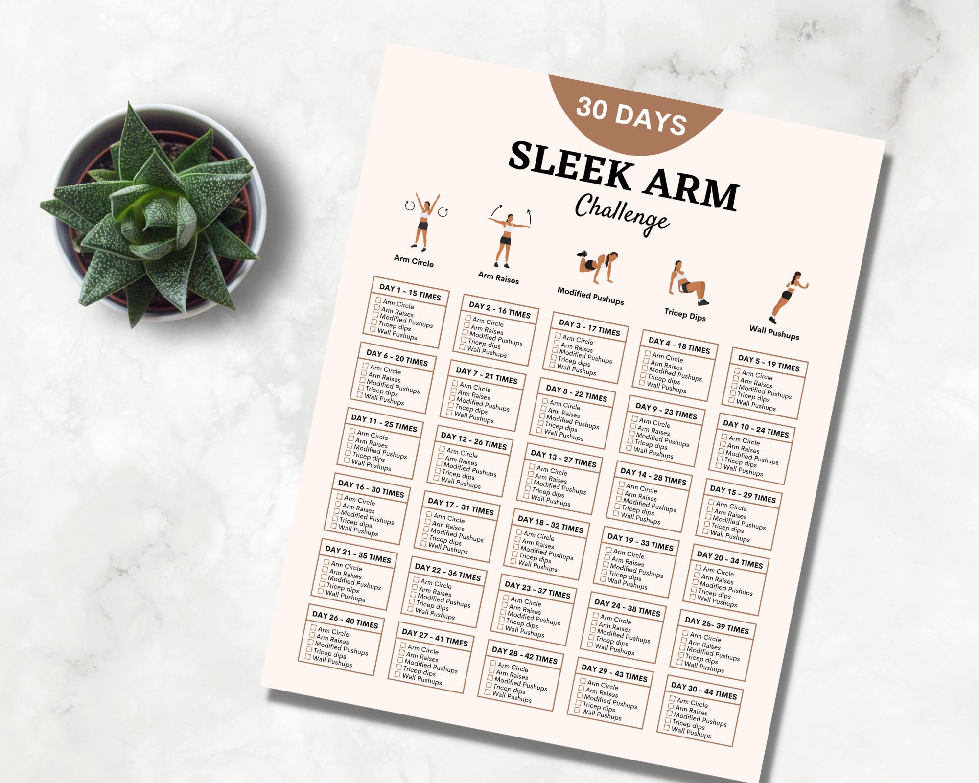 Fitness Planner Printable, 30 Days Challenge, Fitness Tracker, Workout ...