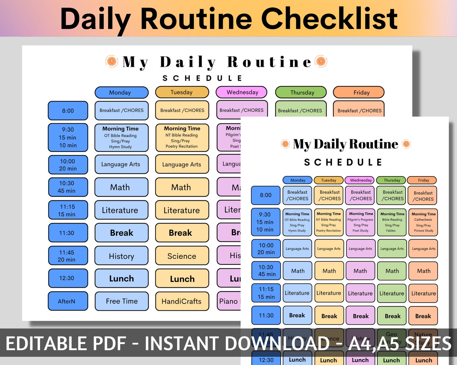 Daily Routine Planner | Digital Download| Printable Planner | Routine ...