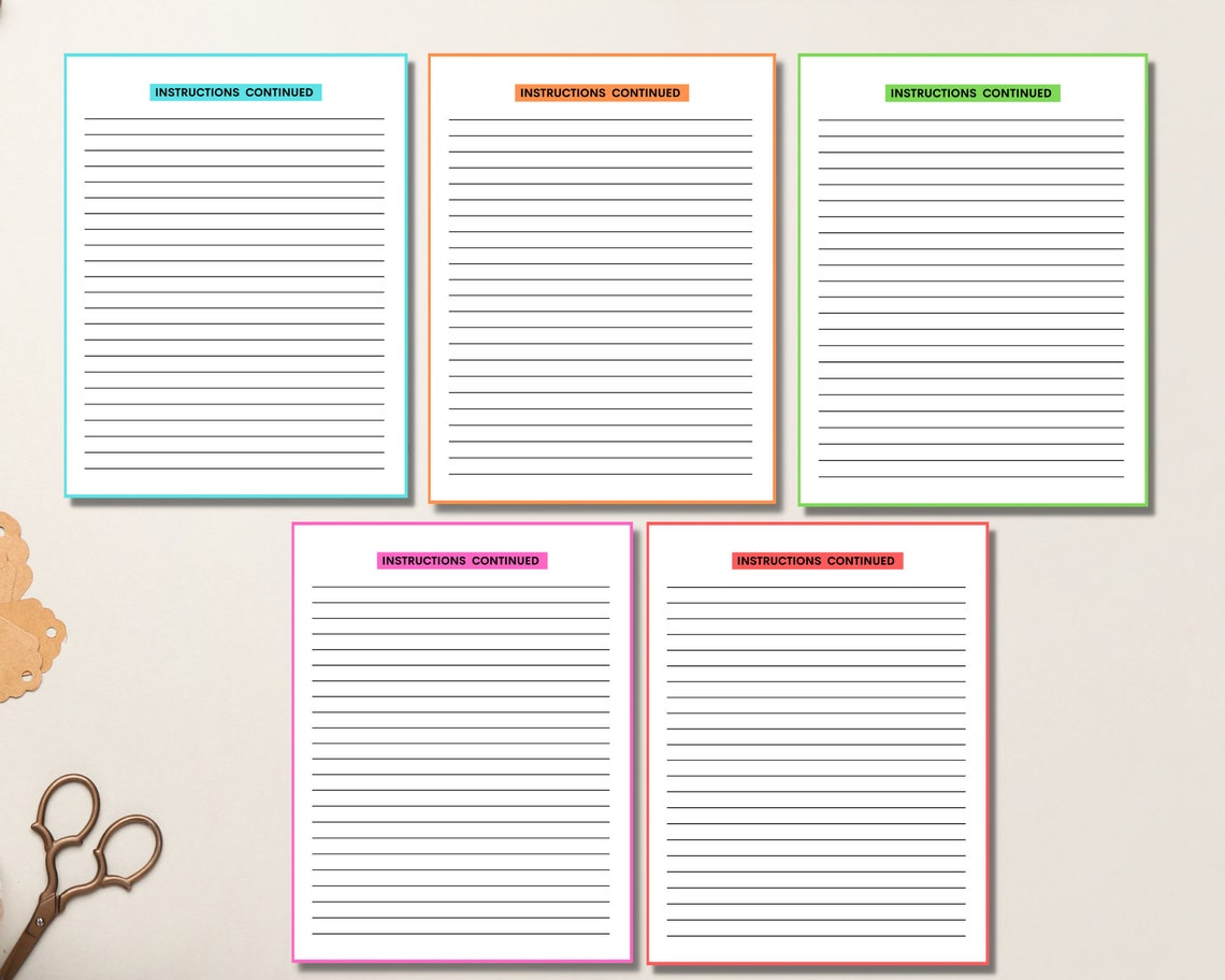 Blank Recipe Book Template Printable Recipe Page Family - Etsy
