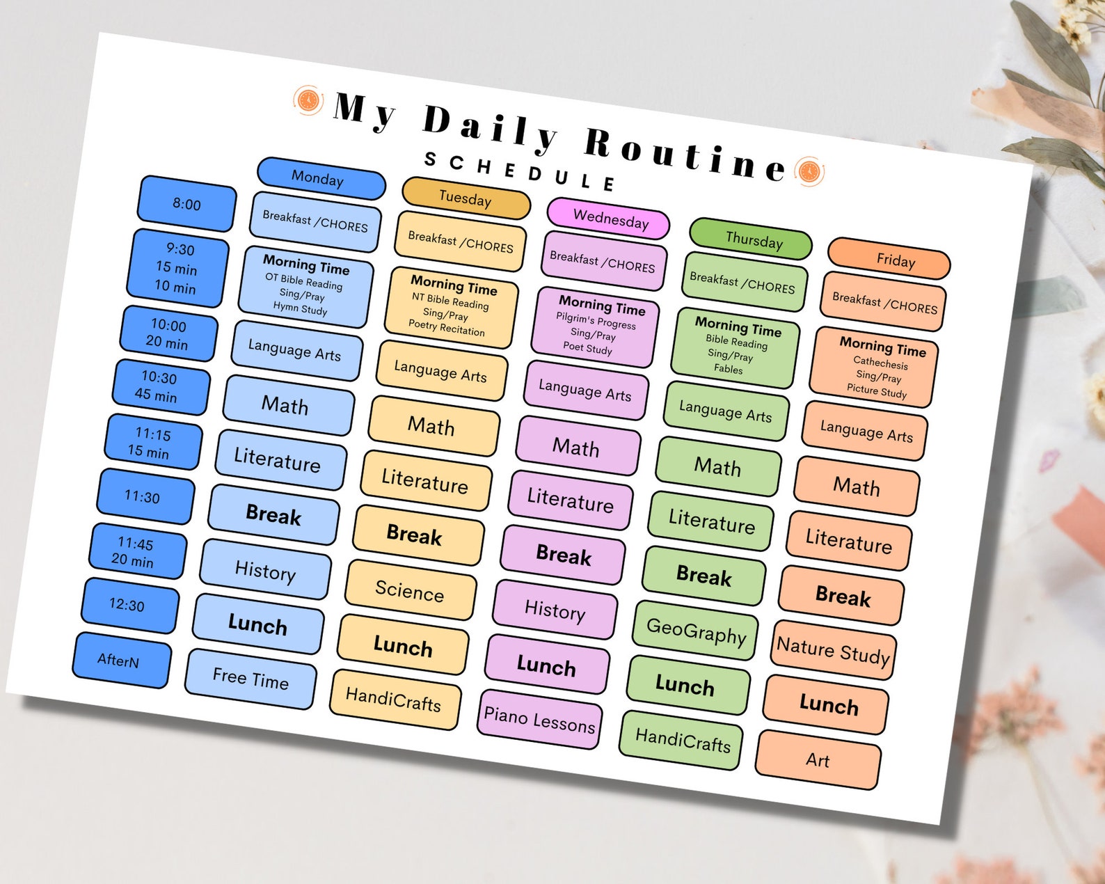Daily Routine Planner | Digital Download| Printable Planner | Routine ...