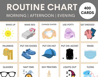 Daily Routine Cards Visual Schedule Toddler Routine Chart for Kids ...