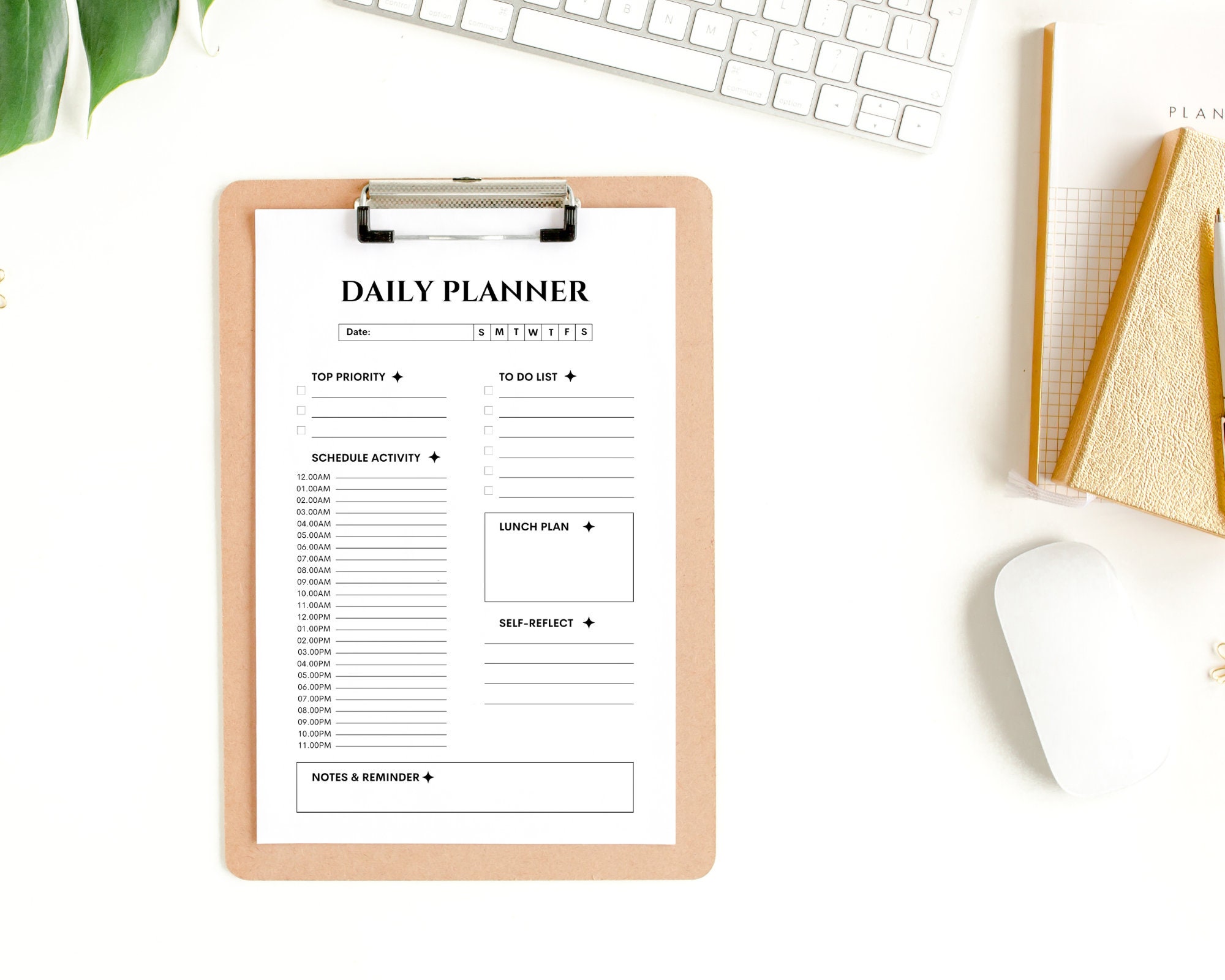 Daily Weekly Hourly Planner Printable| Daily Hourly Planner Spiral ...