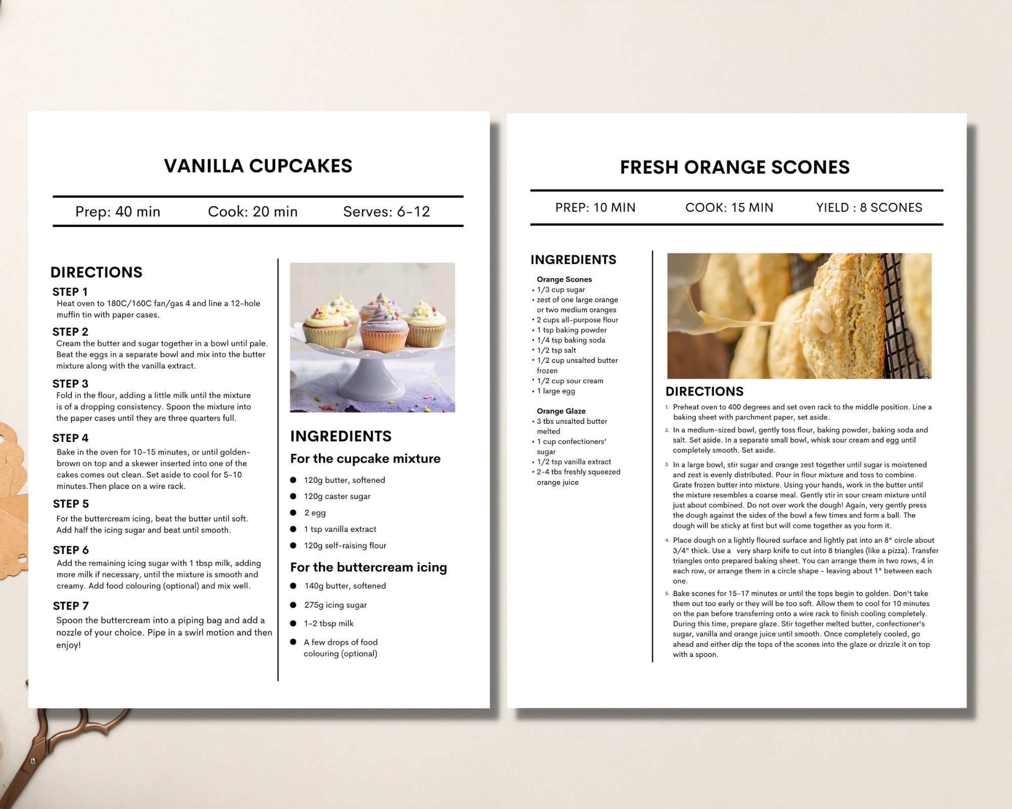 Modern Recipe Template BUNDLE, Printable Recipe Template, Recipe Card ...