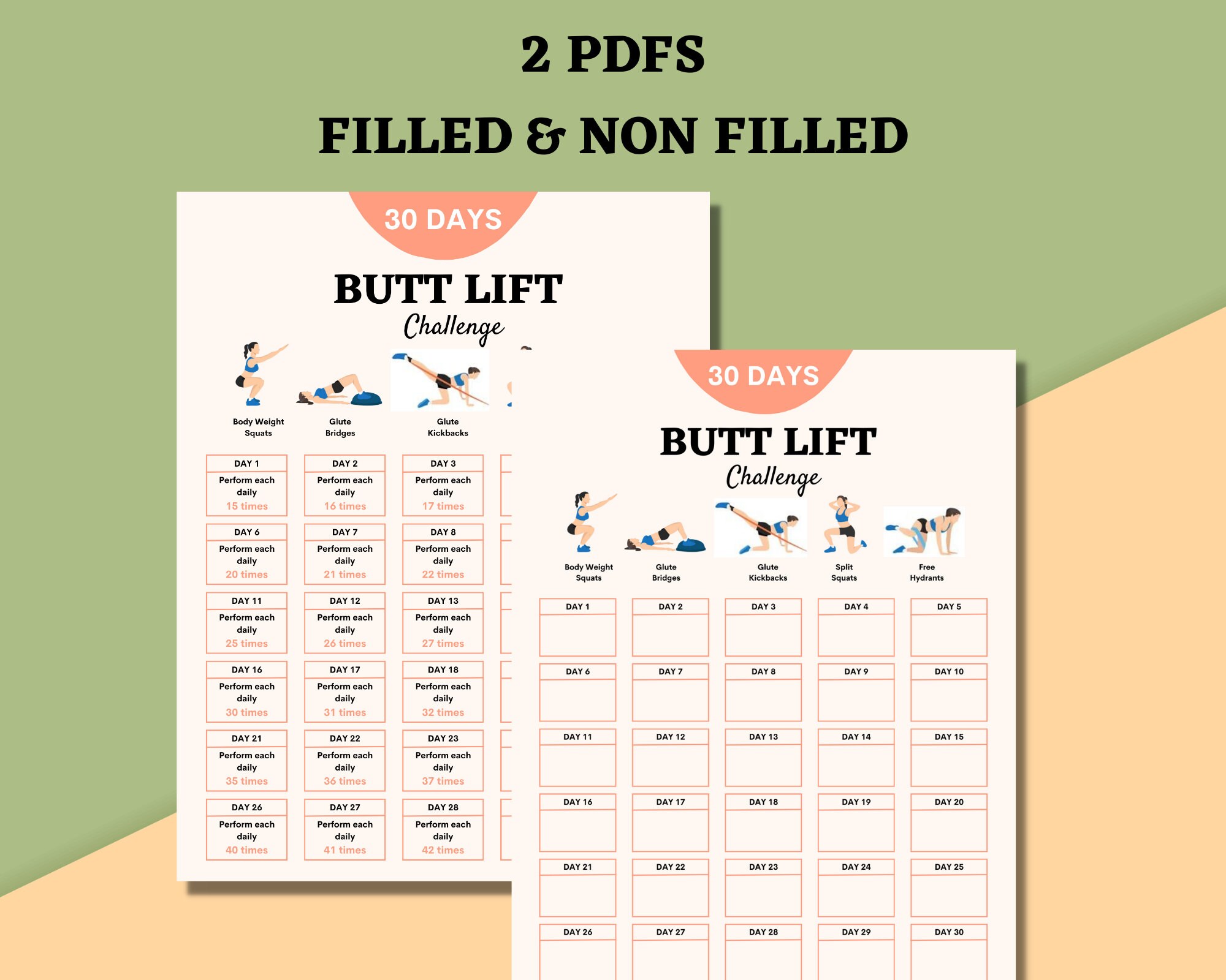 Fitness Planner Printable, 30 Days Challenge, Fitness Tracker, Workout ...