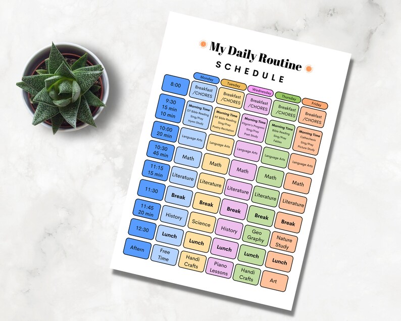 Daily Routine Planner Digital Download Printable Planner Routine ...