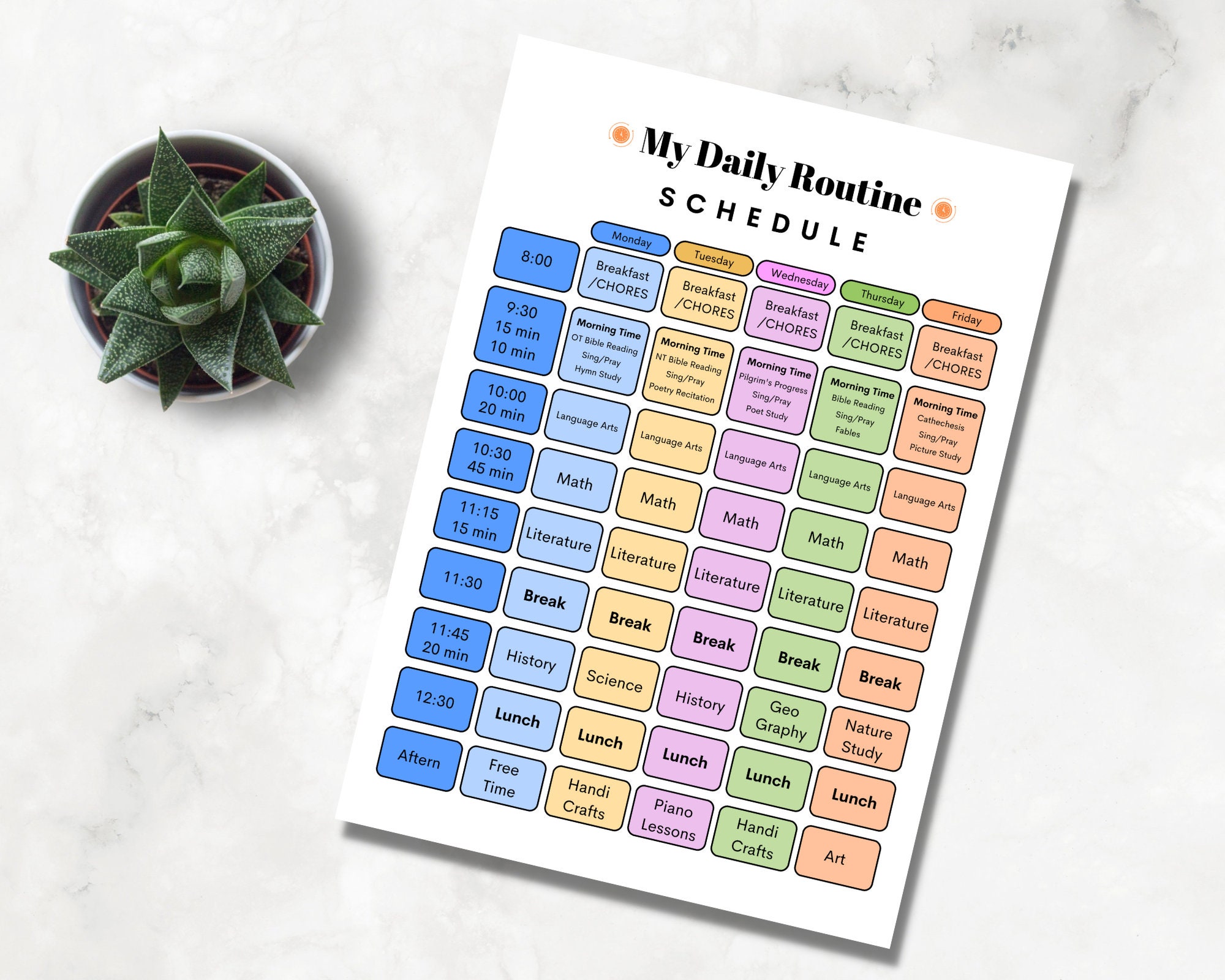 Daily Routine Planner Digital Download Printable Planner Routine ...
