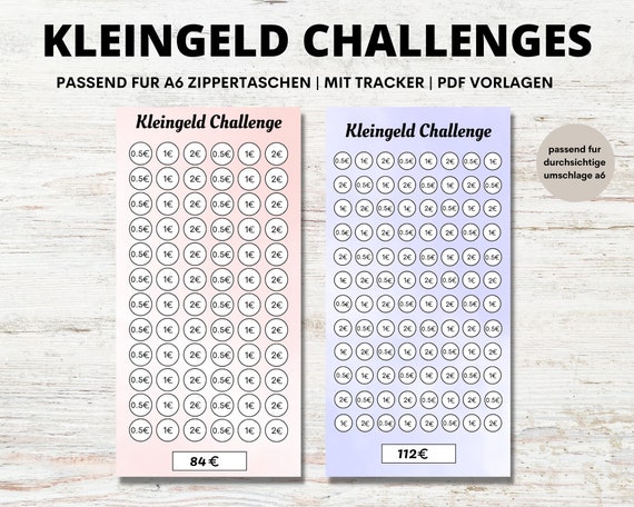 Kleingeld-challenge / Spar-challenge / Sparen Mit Challenges - Etsy