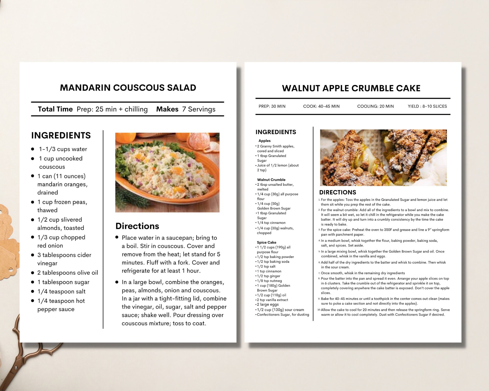 Modern Recipe Template BUNDLE, Printable Recipe Template, Recipe Card ...