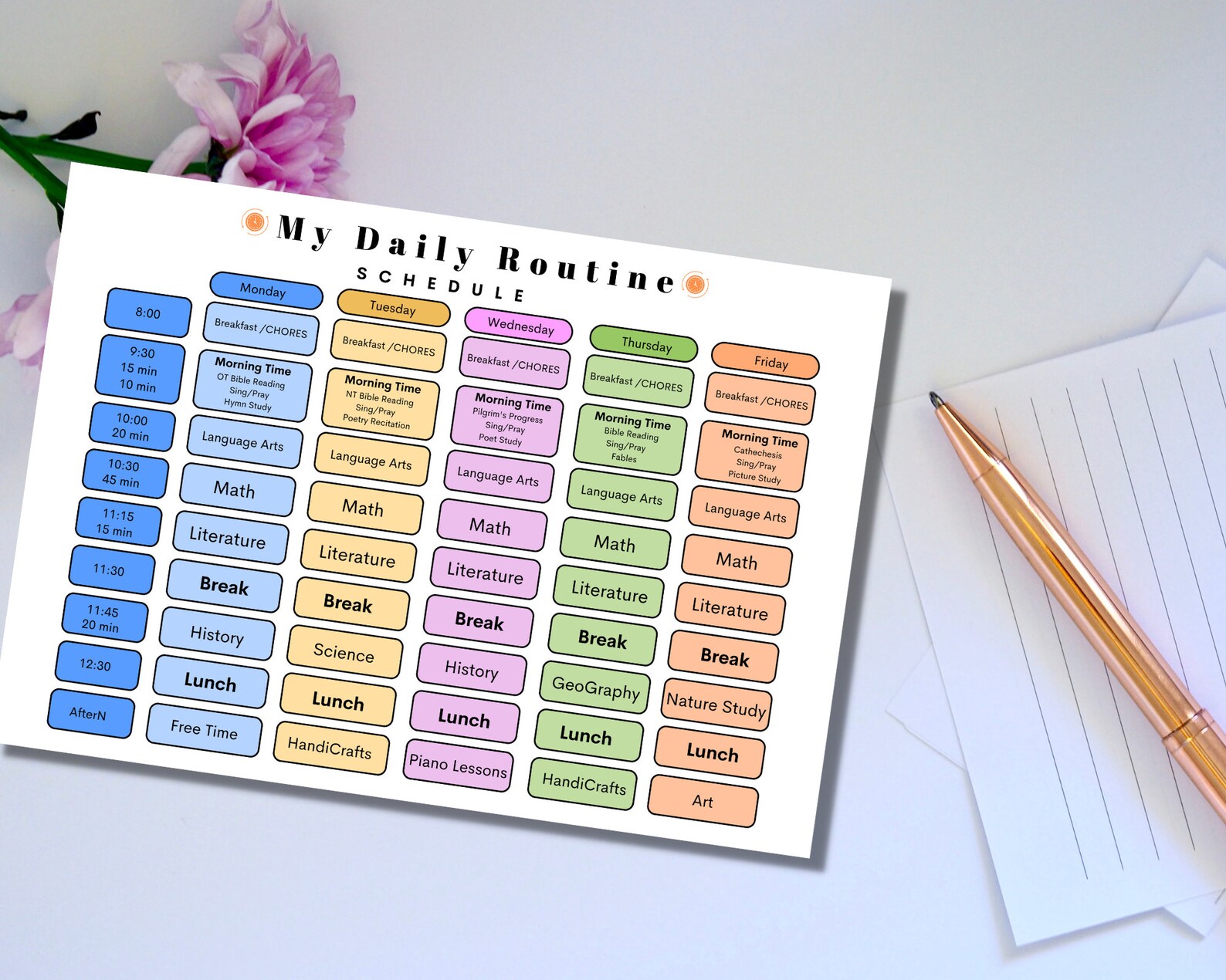 Daily Routine Planner Digital Download Printable Planner Routine ...