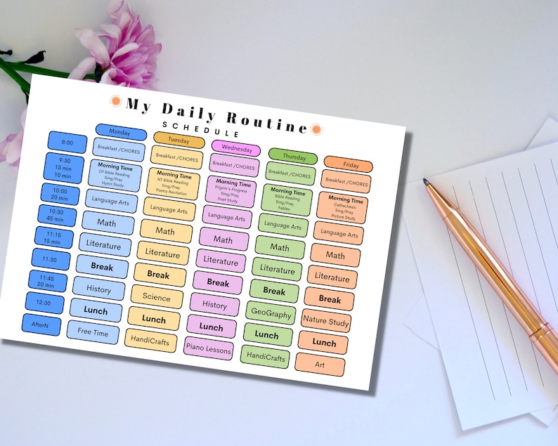 Daily Routine Planner Digital Download Printable Planner Routine ...